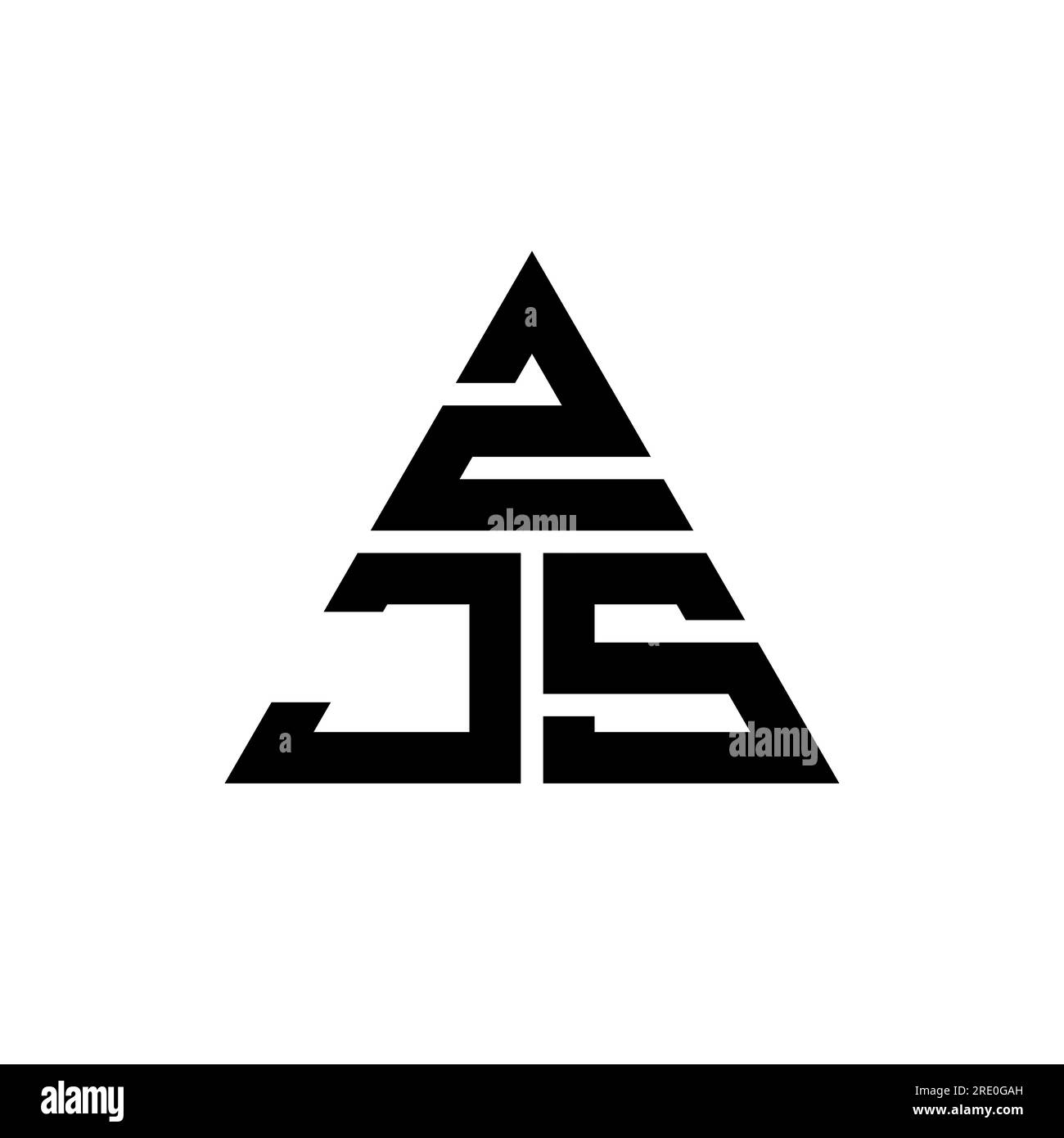 ZJS triangle letter logo design with triangle shape. ZJS triangle logo ...