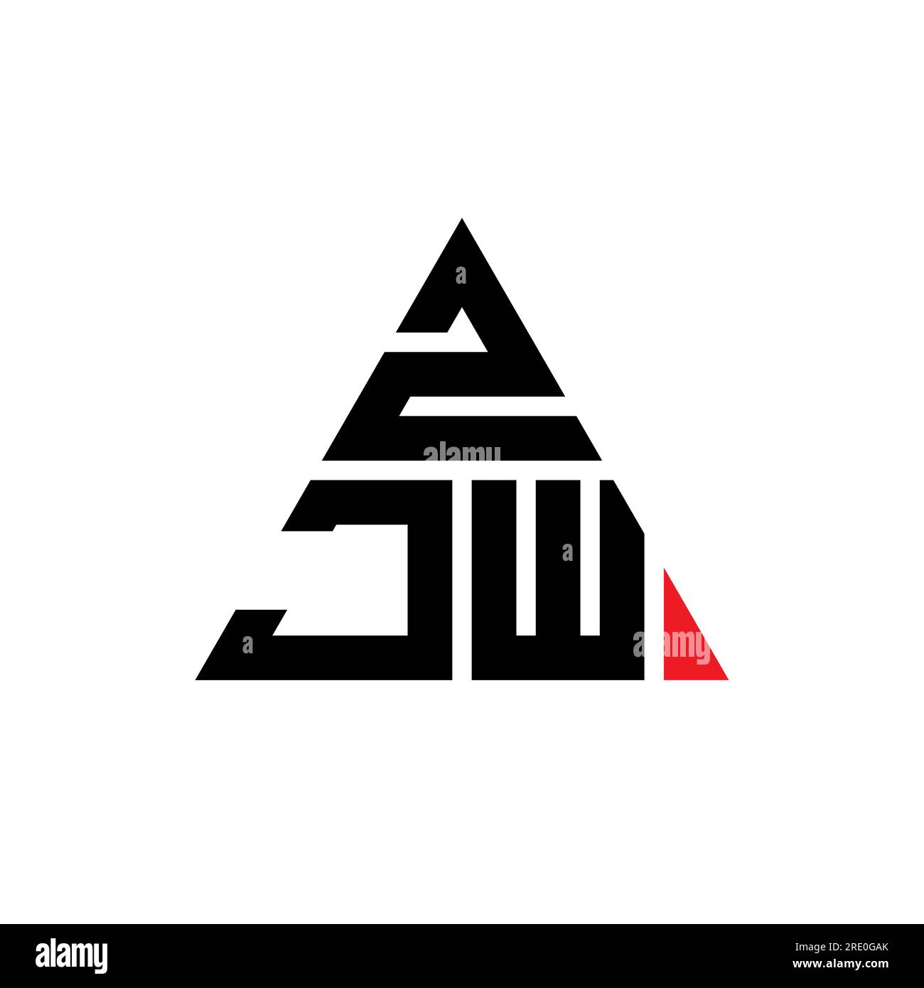 ZJW triangle letter logo design with triangle shape. ZJW triangle logo ...