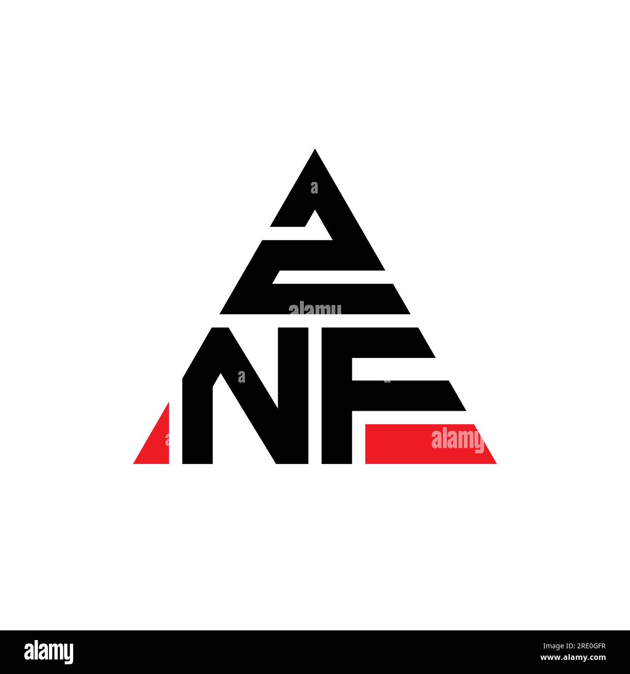ZNF triangle letter logo design with triangle shape. ZNF triangle logo ...