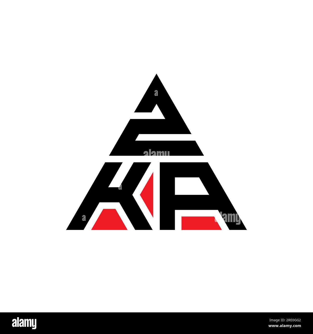 ZKA triangle letter logo design with triangle shape. ZKA triangle logo design monogram. ZKA ...