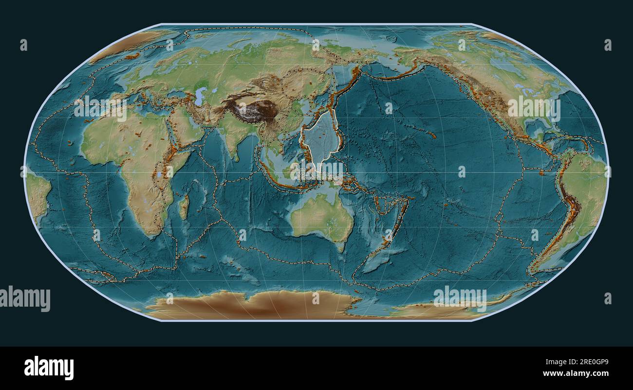 Philippine Sea tectonic plate on the Wiki style elevation map in the ...