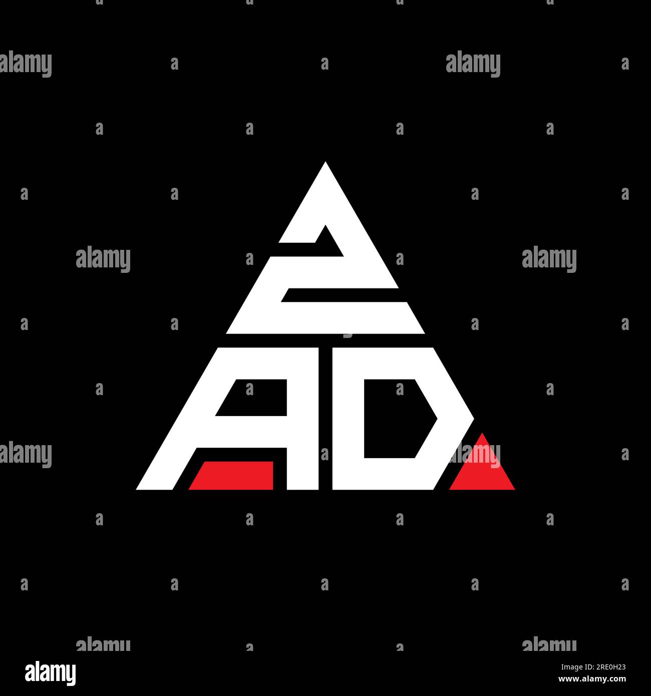 ZAD triangle letter logo design with triangle shape. ZAD triangle logo ...