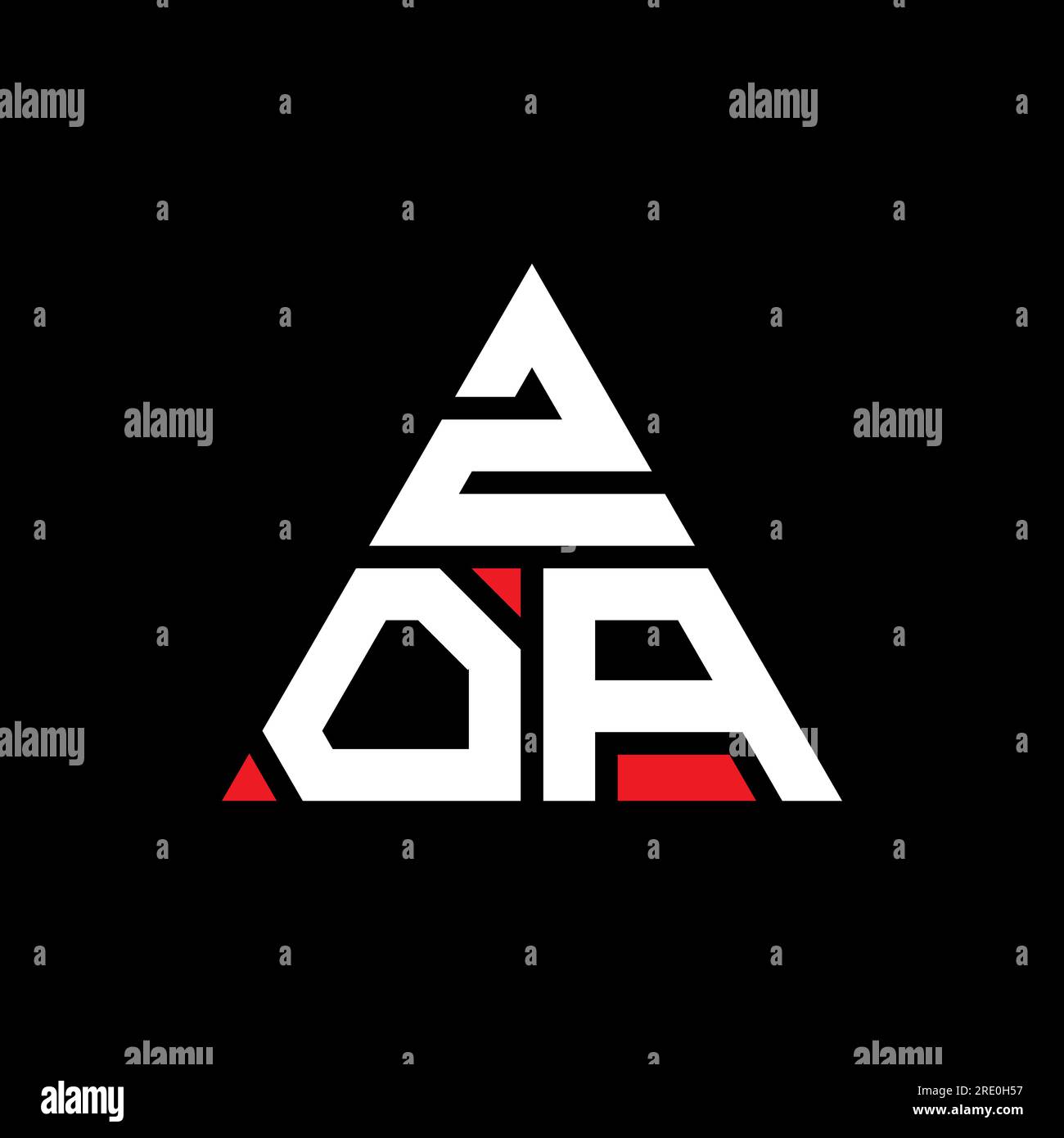 ZOA triangle letter logo design with triangle shape. ZOA triangle logo ...