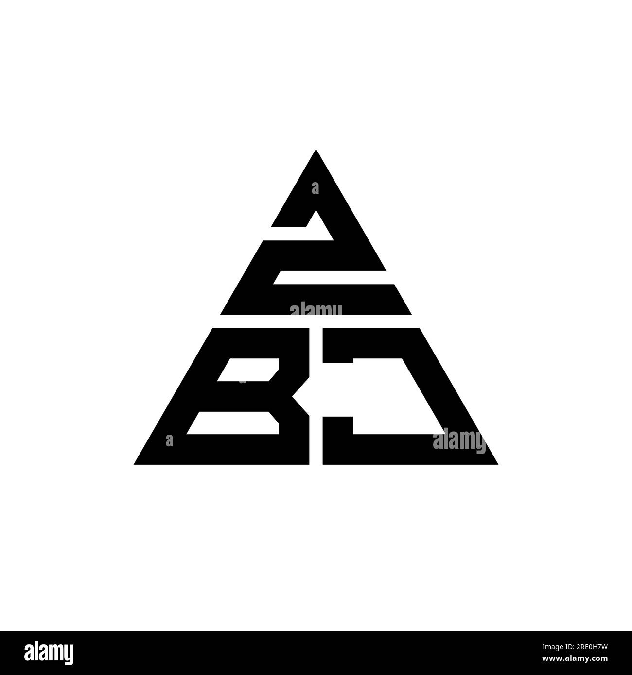 ZBJ triangle letter logo design with triangle shape. ZBJ triangle logo ...