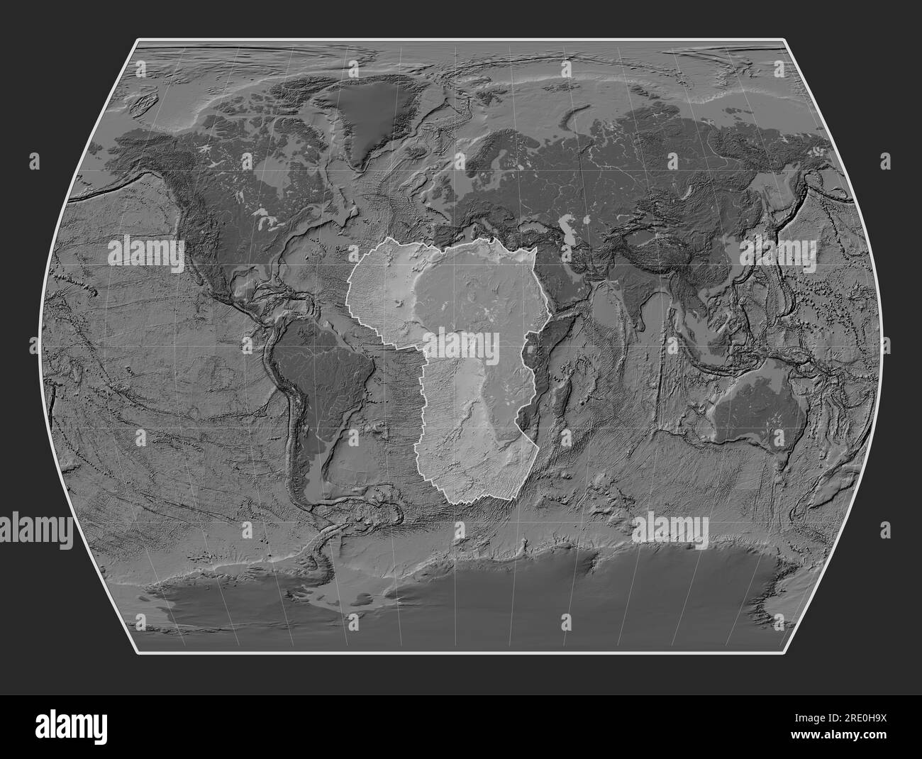 African tectonic plate on the bilevel elevation map in the Times ...
