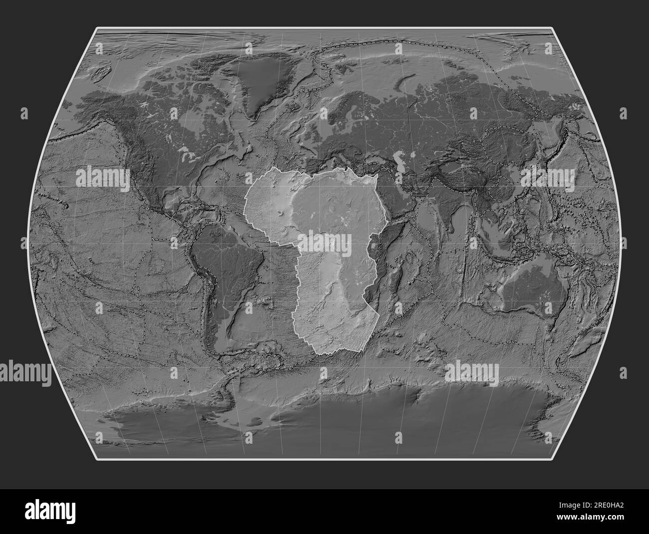 African tectonic plate on the bilevel elevation map in the Times ...