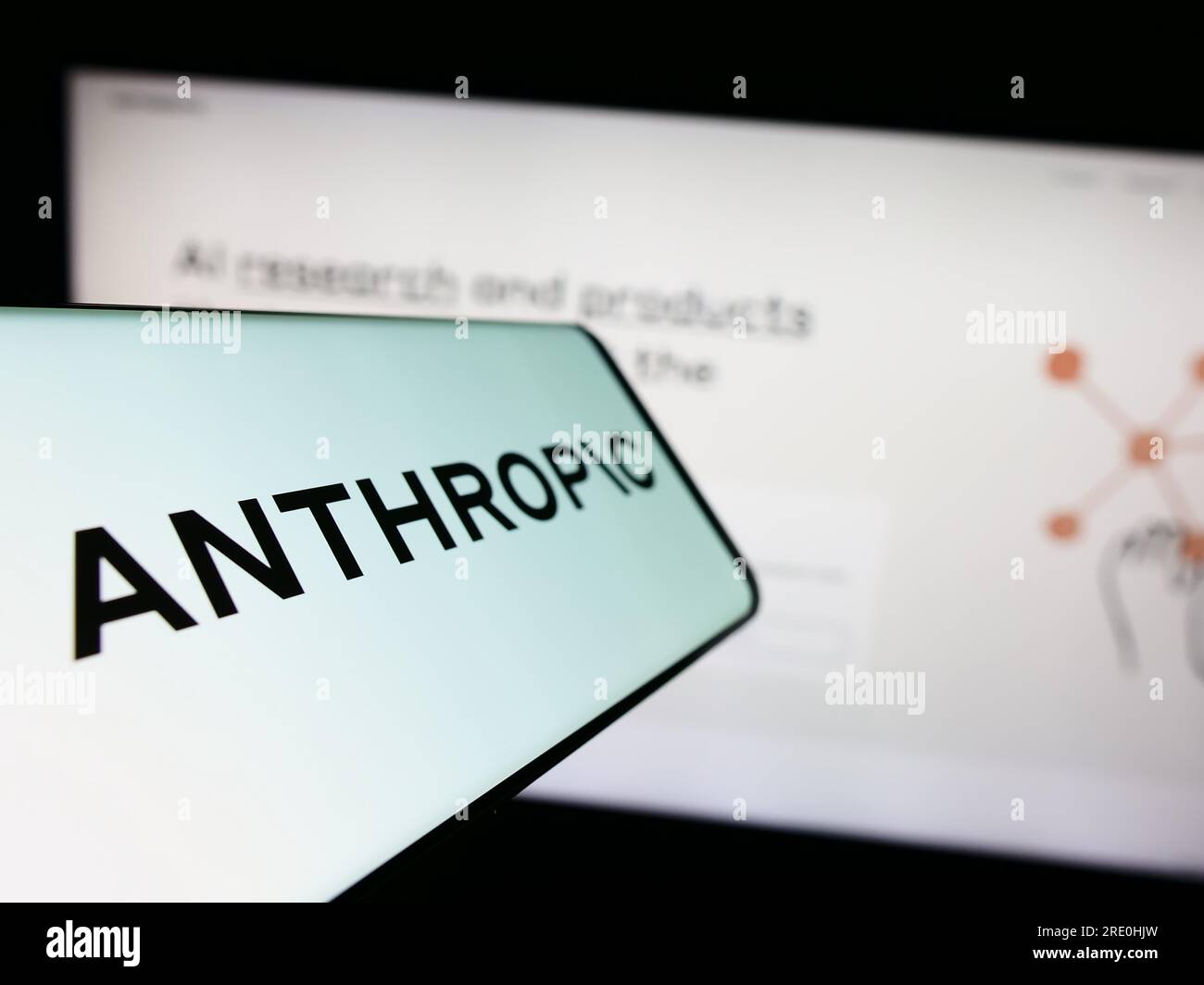 Smartphone with logo of US artificial intelligence company Anthropic ...