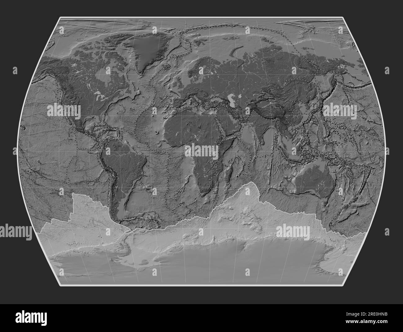 Antarctica tectonic plate on the bilevel elevation map in the Times ...