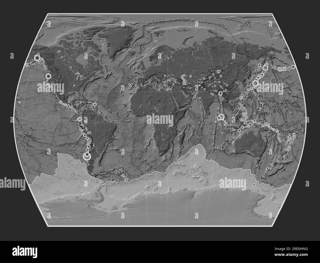 Antarctica tectonic plate on the bilevel elevation map in the Times ...