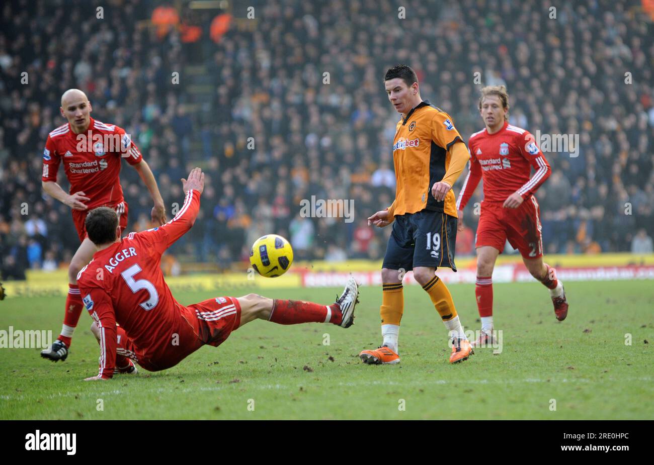 Adam Hammill of Wolverhampton Wanderers flicks the ball past Daniel ...