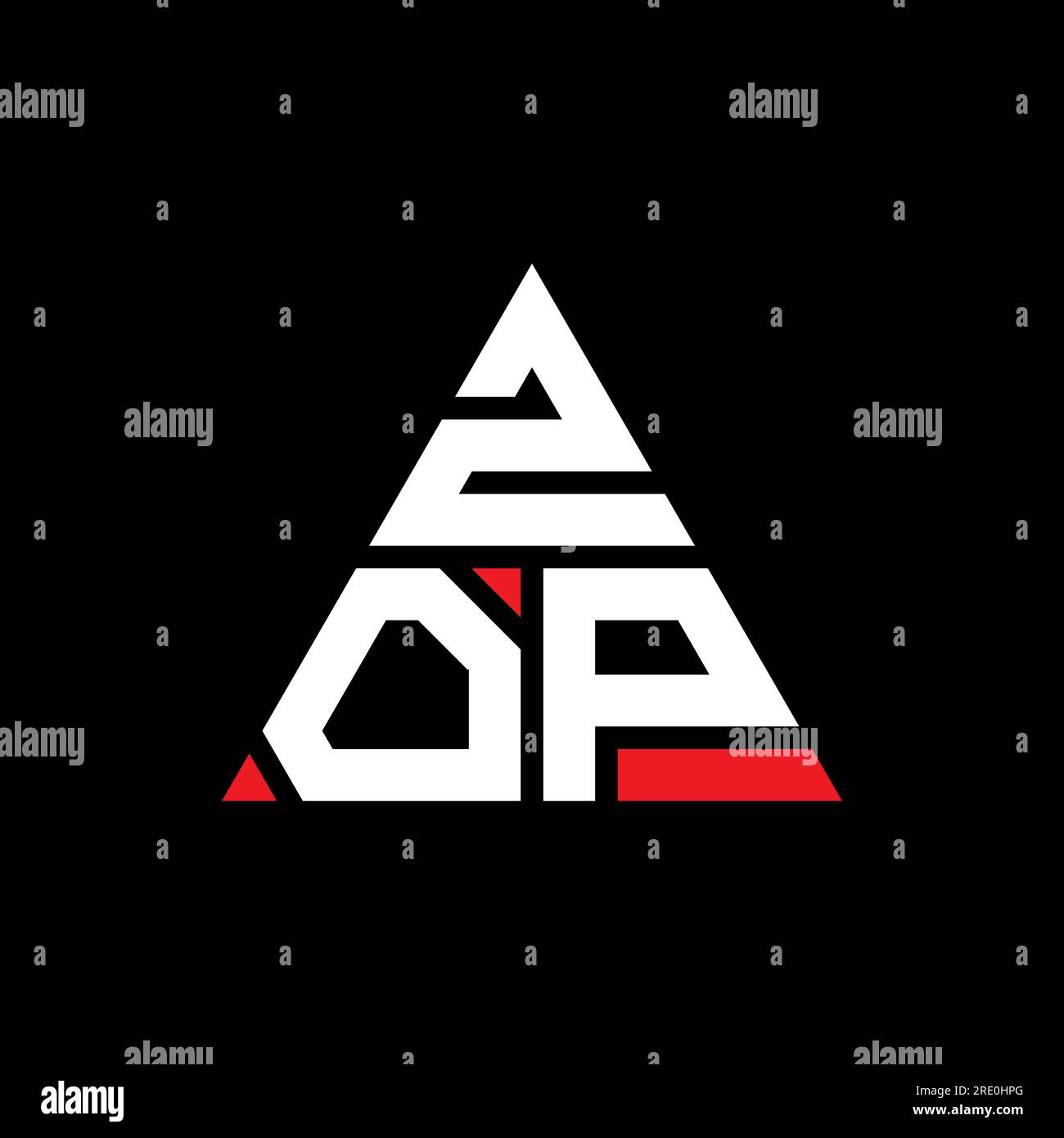 ZOP triangle letter logo design with triangle shape. ZOP triangle logo ...