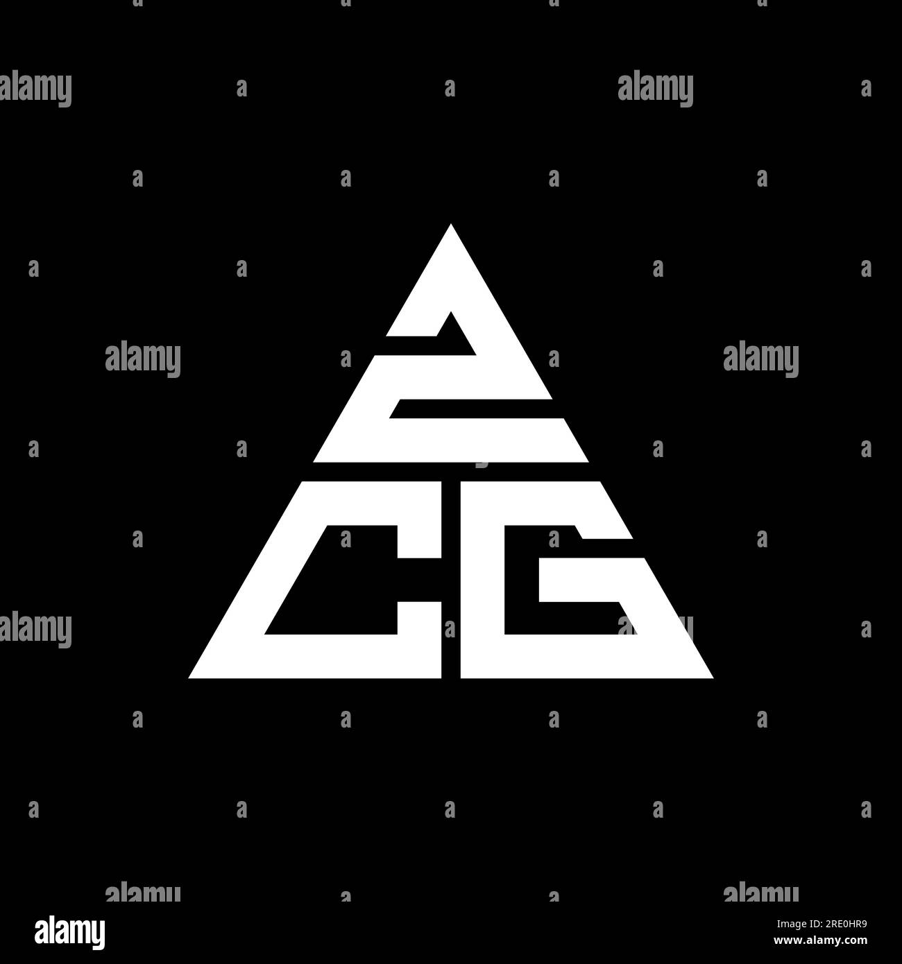 ZCG triangle letter logo design with triangle shape. ZCG triangle logo ...