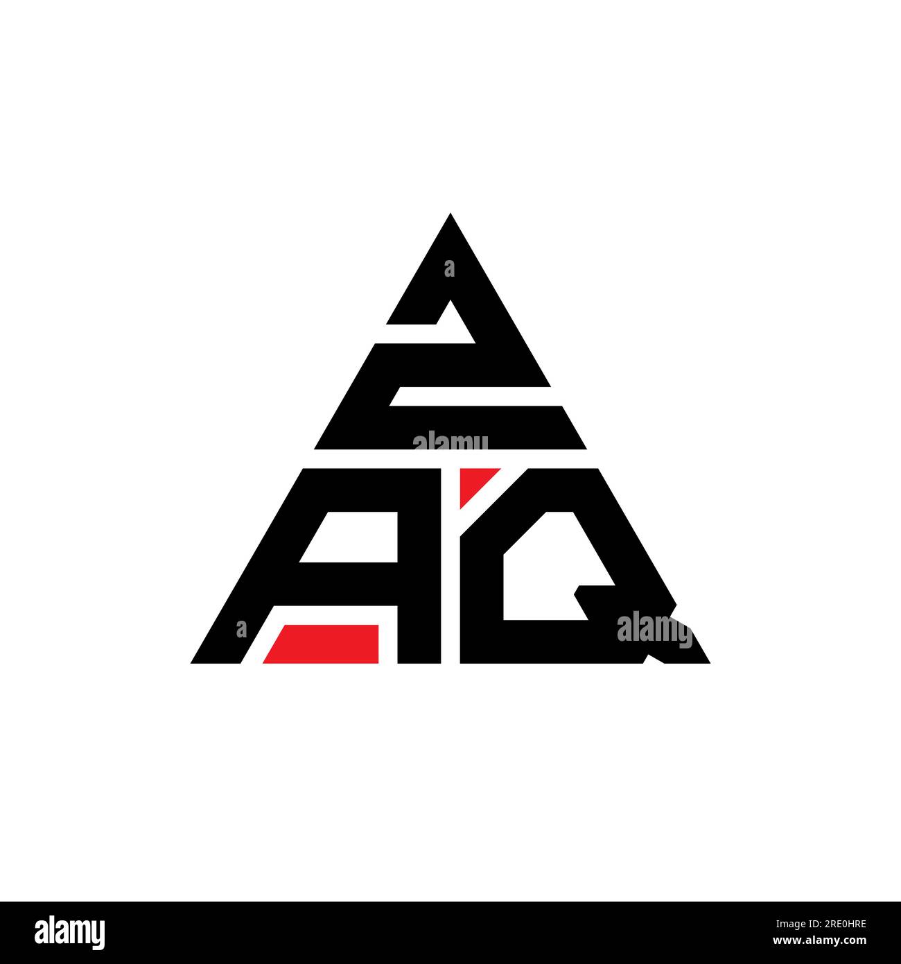 ZAQ triangle letter logo design with triangle shape. ZAQ triangle logo ...