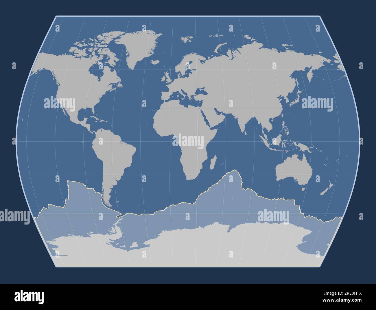 Antarctica Tectonic Plate On The Solid Contour Map In The Times Projection Centered Meridionally