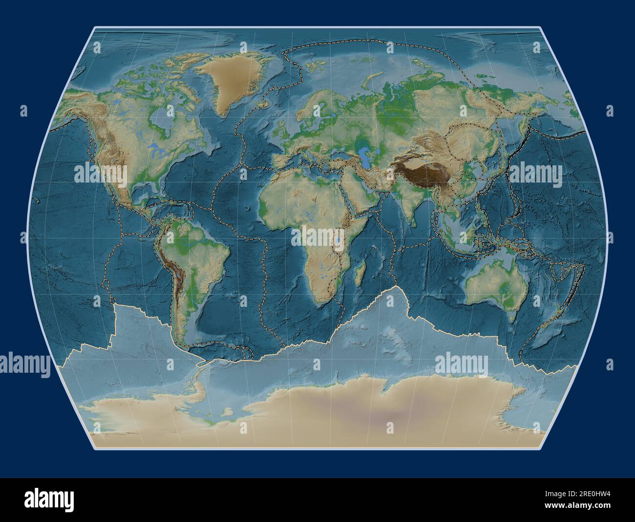 Antarctica tectonic plate on the physical elevation map in the Times ...