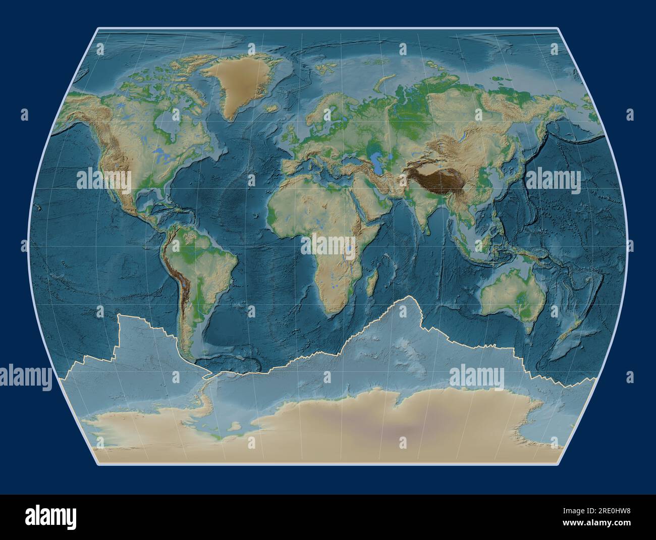 Antarctica tectonic plate on the physical elevation map in the Times ...
