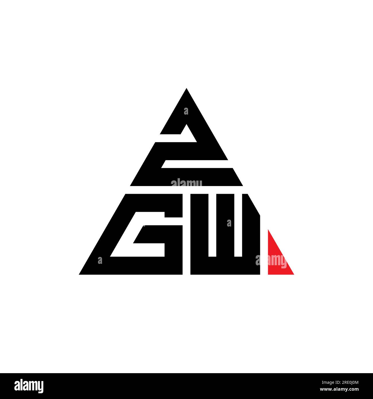 ZGW triangle letter logo design with triangle shape. ZGW triangle logo ...