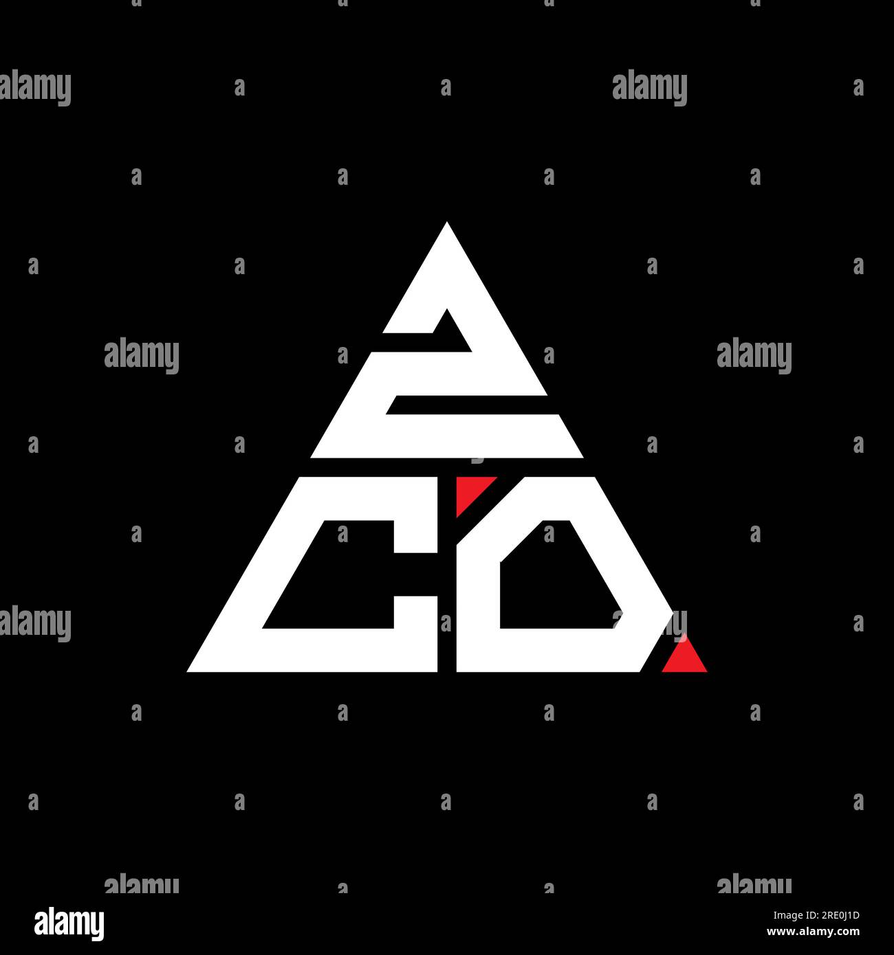 ZCO triangle letter logo design with triangle shape. ZCO triangle logo ...