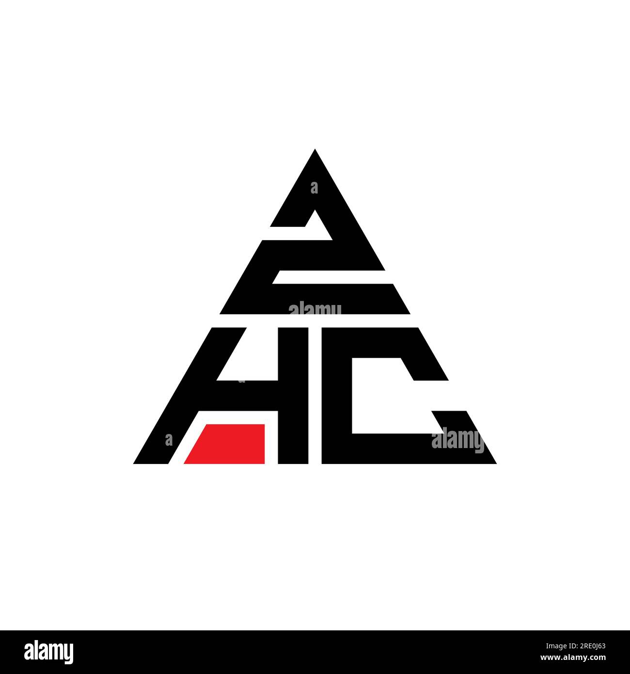 ZHC triangle letter logo design with triangle shape. ZHC triangle logo ...