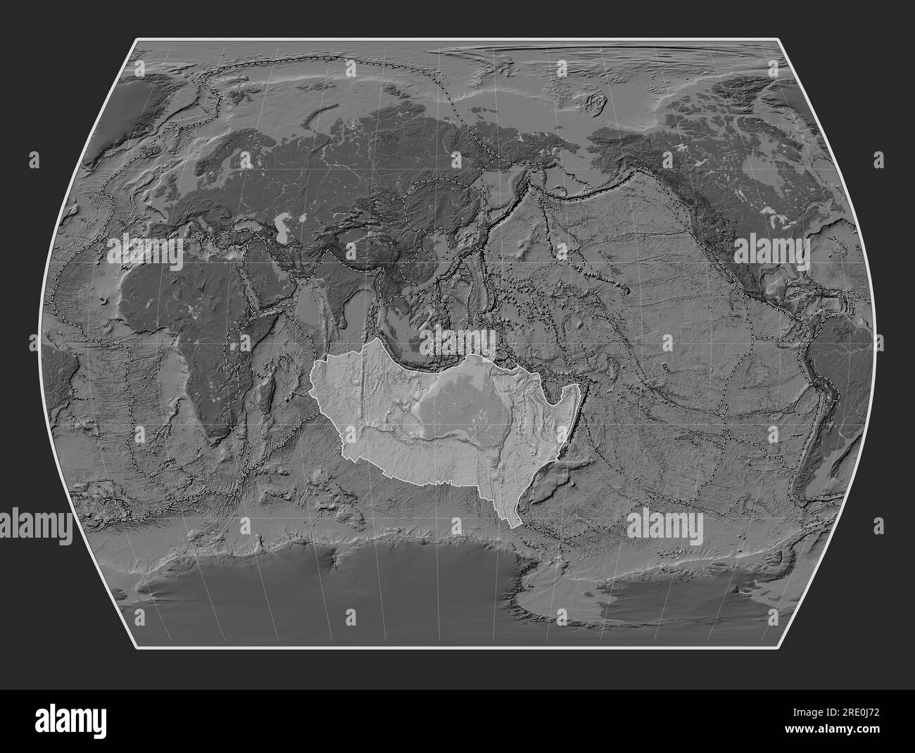 Australian tectonic plate on the bilevel elevation map in the Times ...