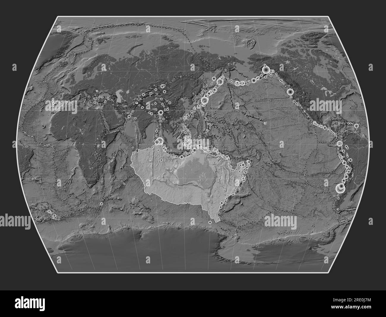 Australian tectonic plate on the bilevel elevation map in the Times ...