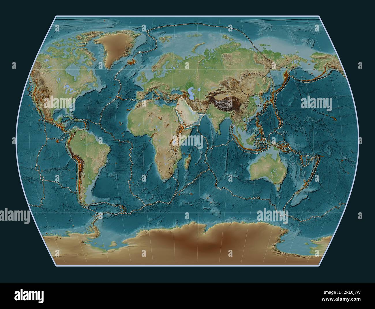 Arabian tectonic plate on the Wiki style elevation map in the Times ...