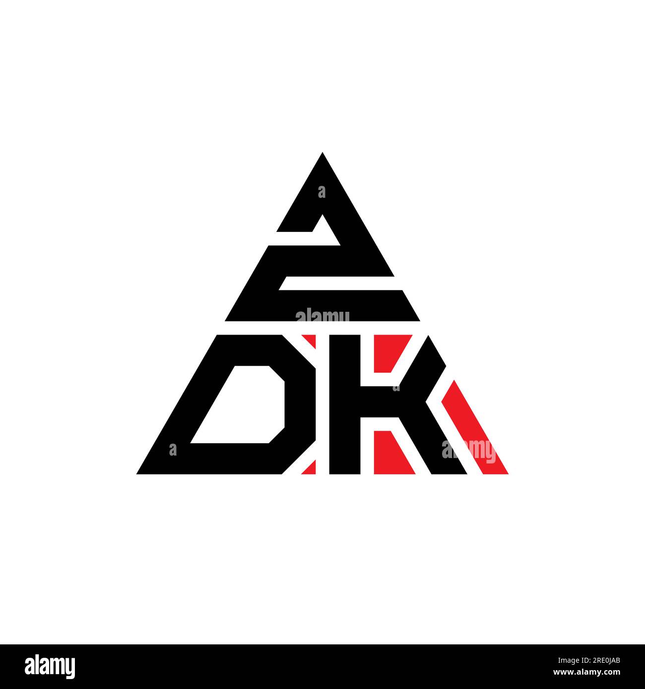 ZDK triangle letter logo design with triangle shape. ZDK triangle logo ...
