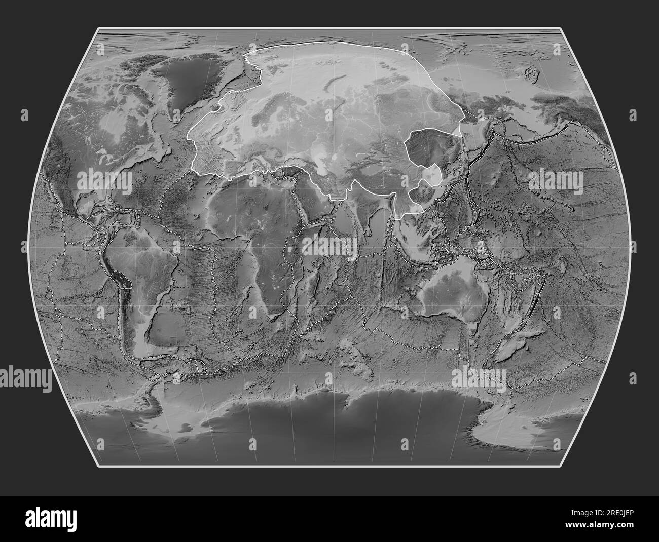 World Elevation Map Grayscale