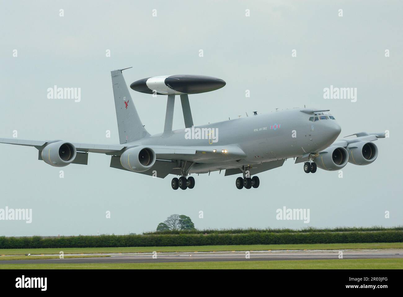 Royal Air Force RAF Boeing E-3 Sentry AWACS plane landing at RAF ...
