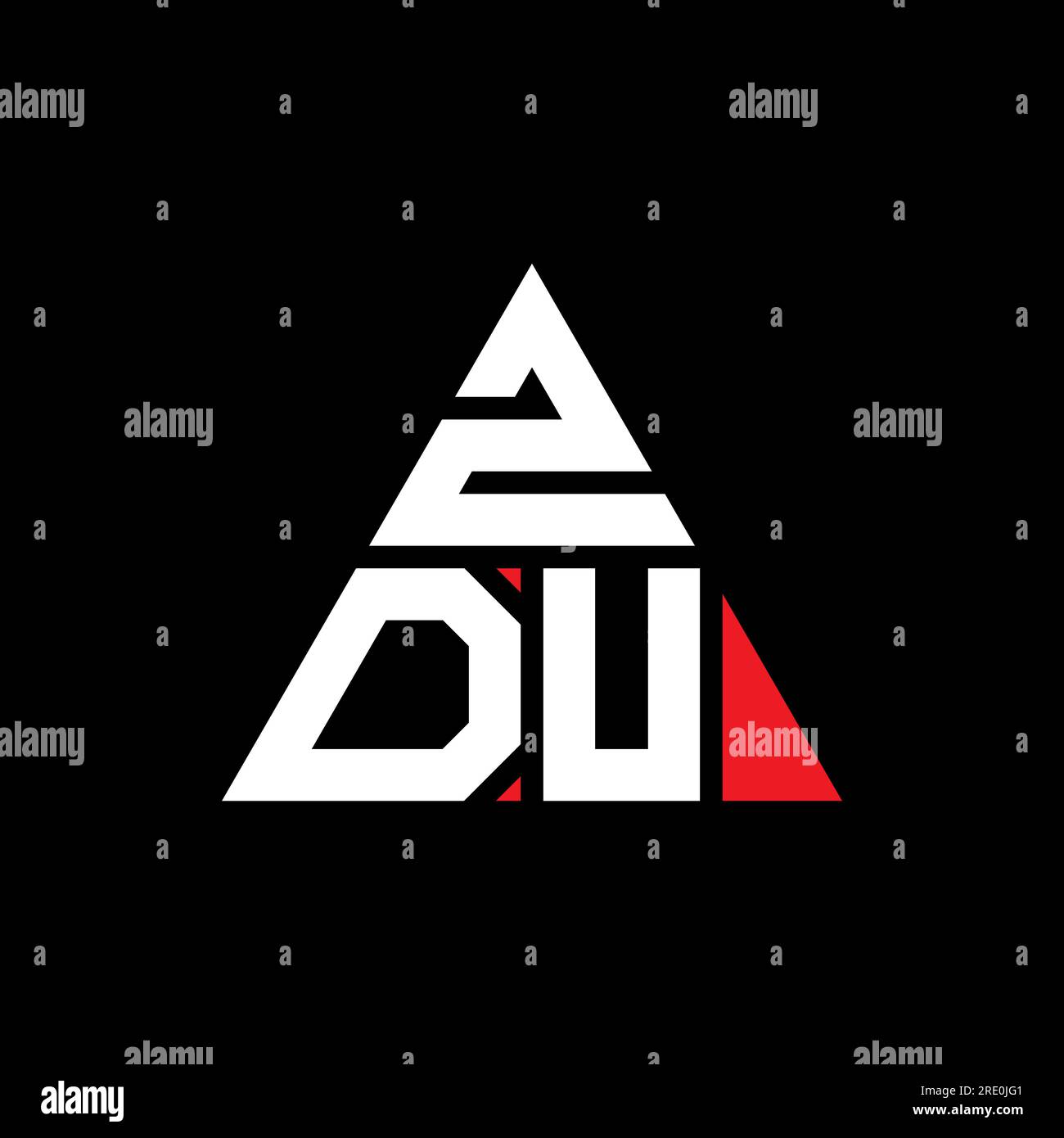 ZDU triangle letter logo design with triangle shape. ZDU triangle logo ...