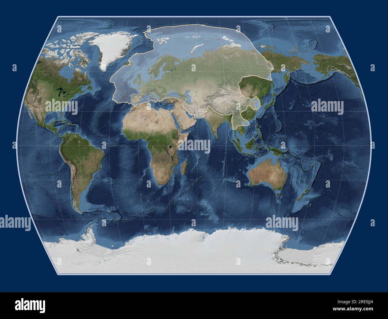 Eurasian tectonic plate on the Blue Marble satellite map in the Times ...