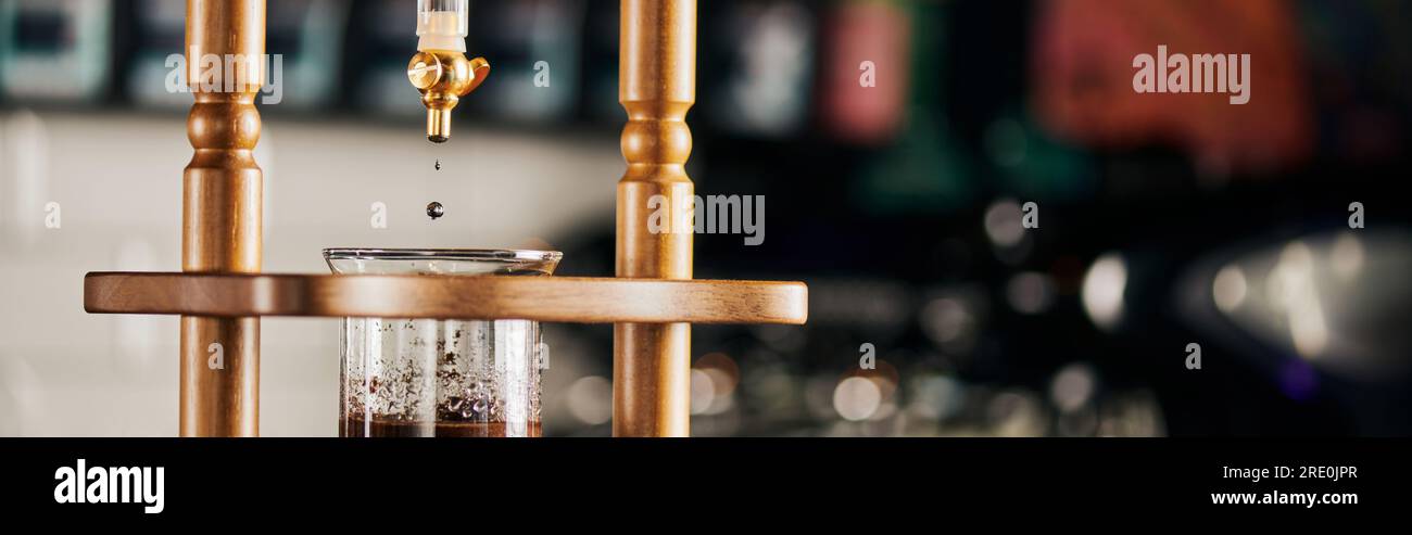 cold drip brewing method, water dripping on ground coffee, alternative ...