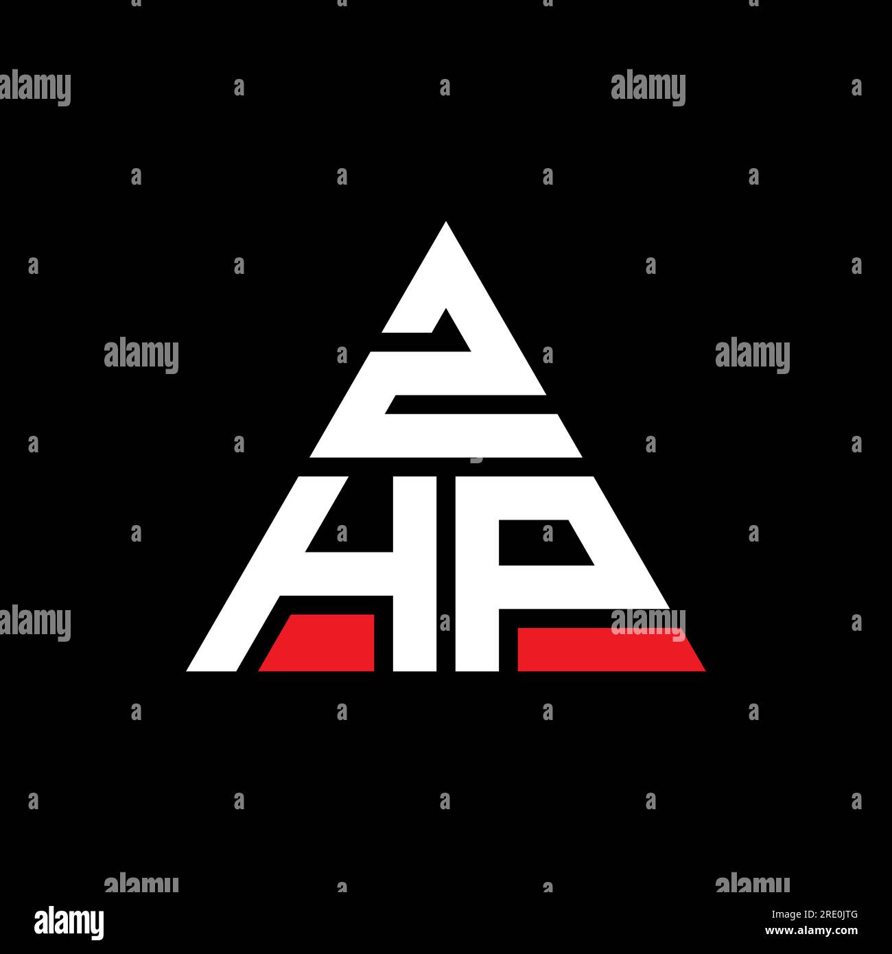 ZHP triangle letter logo design with triangle shape. ZHP triangle logo ...
