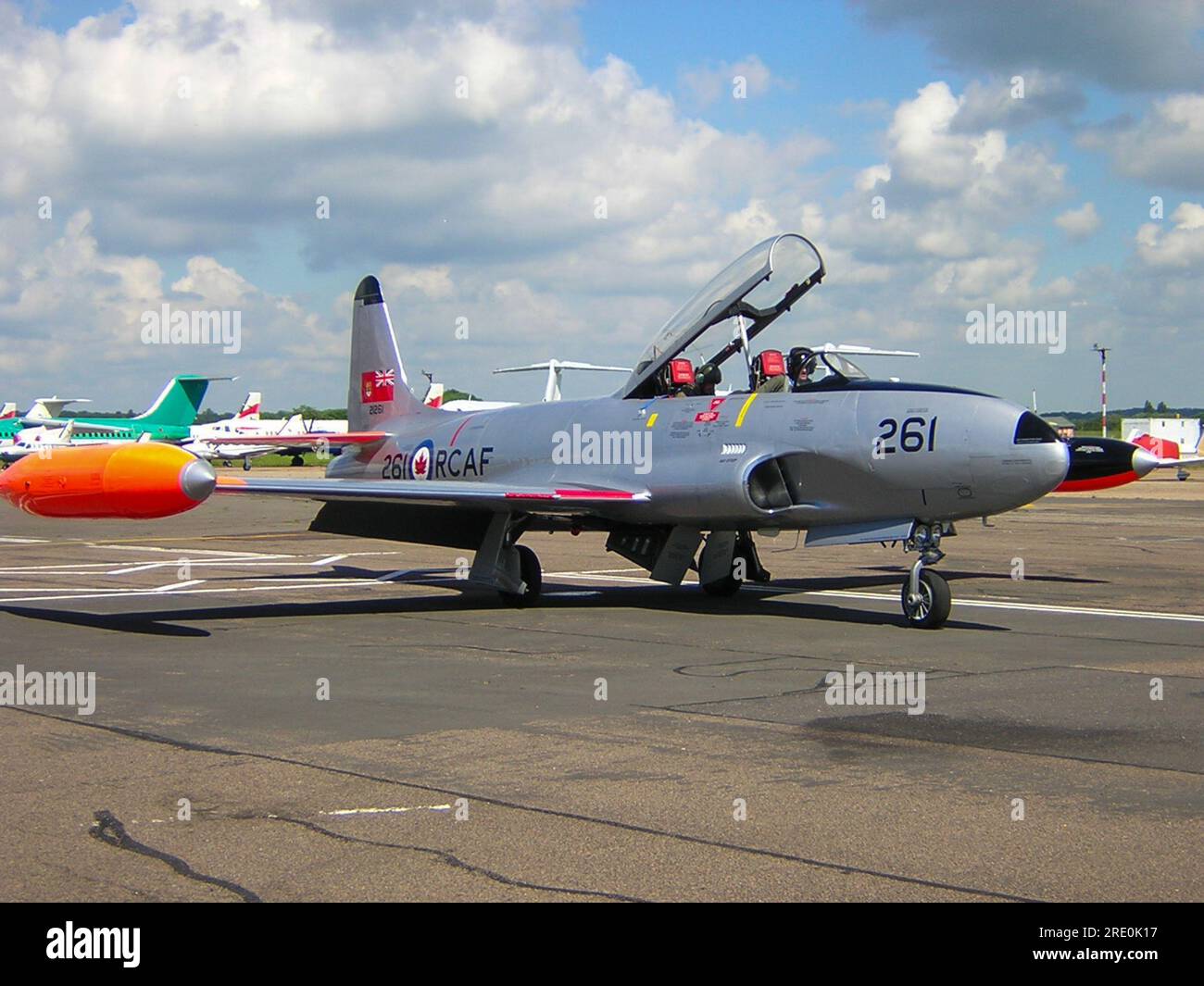 Canadair CT-133 Silver Star 3 vintage jet plane at Southend Airport ...