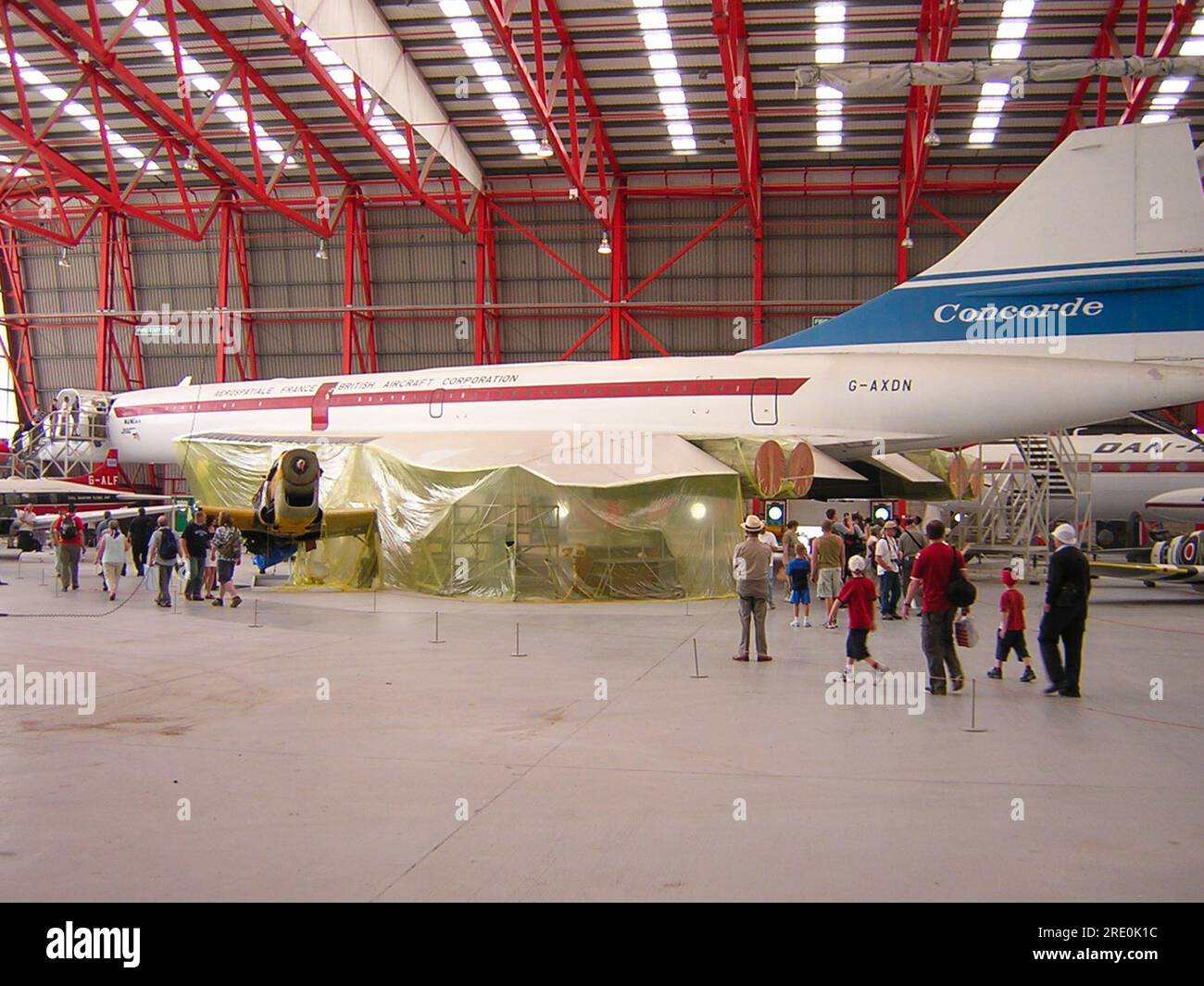Concorde G-AXDN inside new AirSpace super hangar under construction at ...