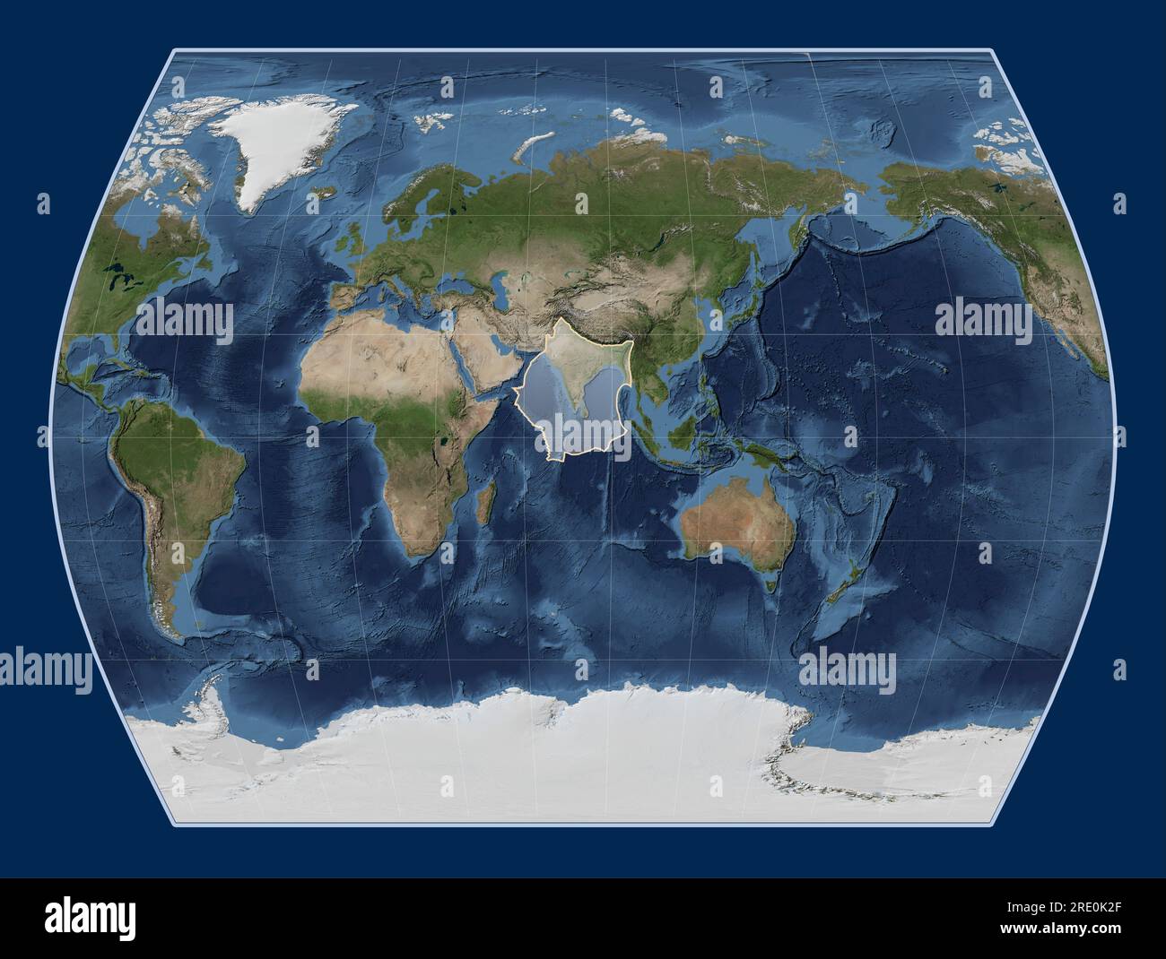 Indian tectonic plate on the Blue Marble satellite map in the Times ...
