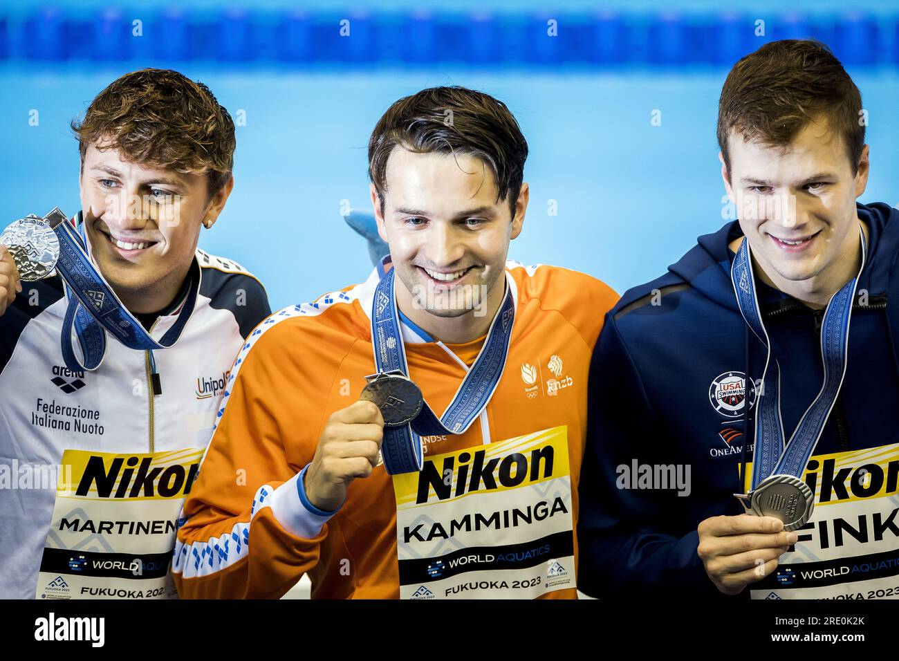 FUKUOKA - Nicolo Martinenghi from Italy, Arno Kamminga and Nic Fink ...