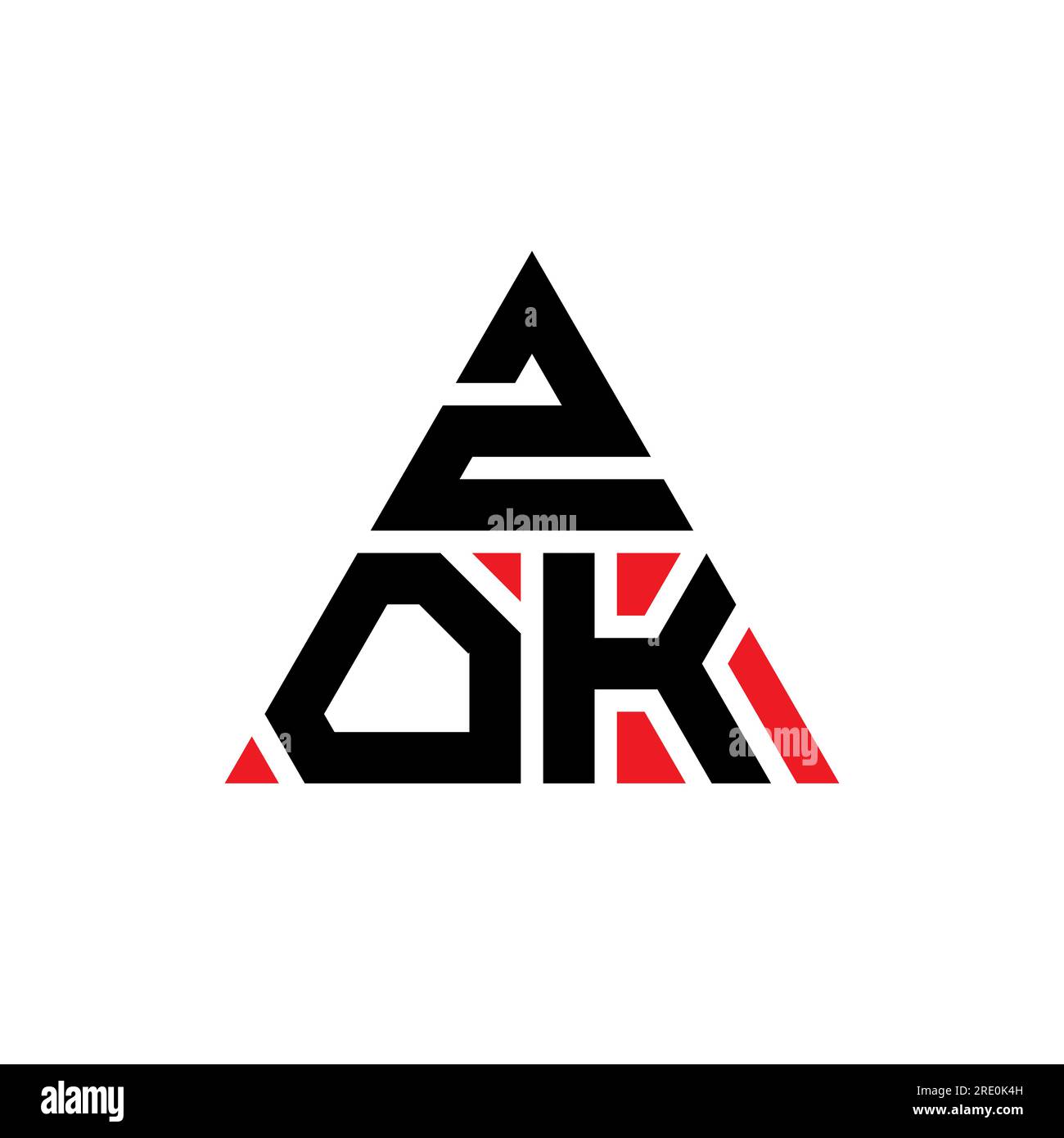 ZOK triangle letter logo design with triangle shape. ZOK triangle logo ...
