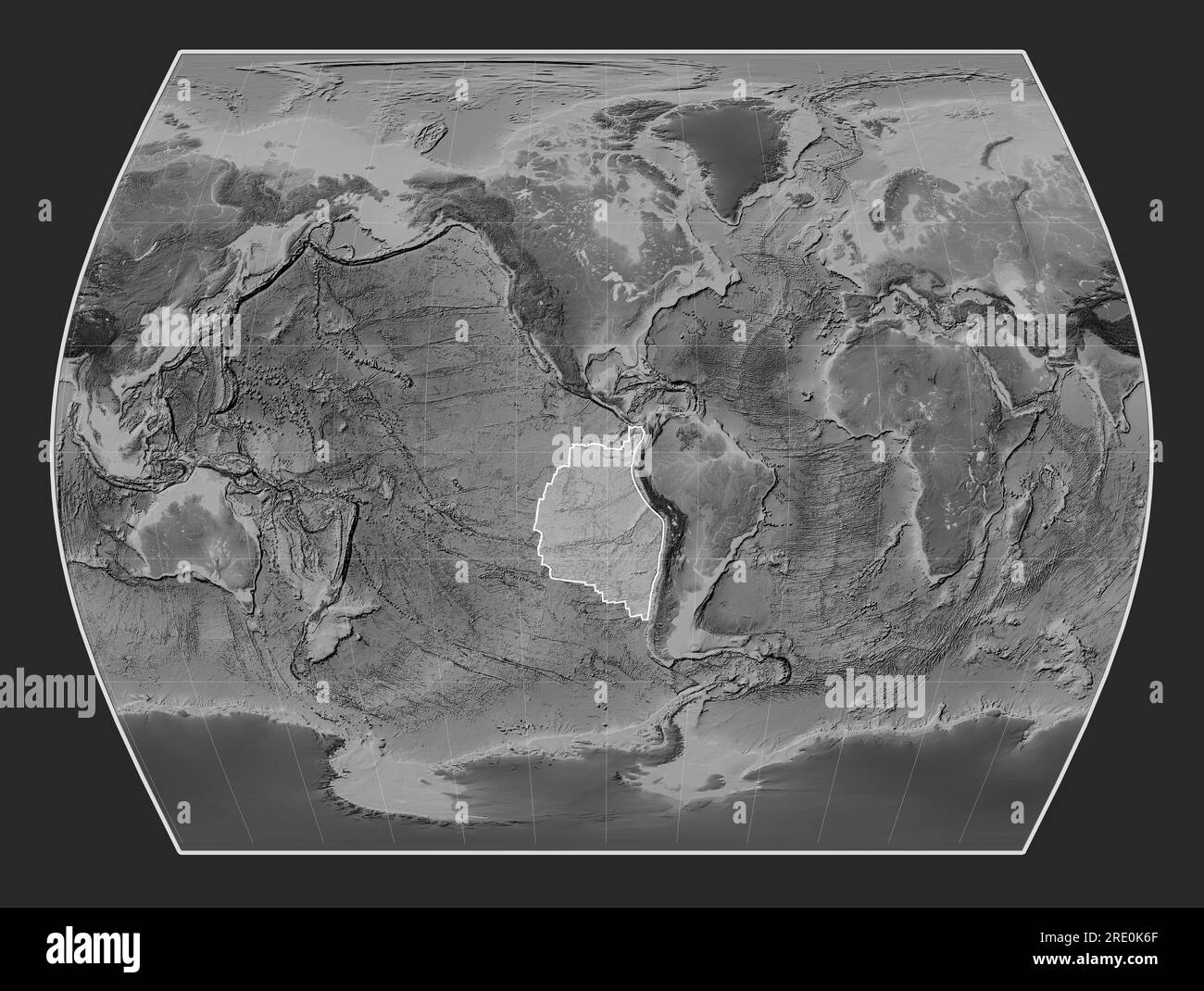 Nazca tectonic plate on the grayscale elevation map in the Times ...