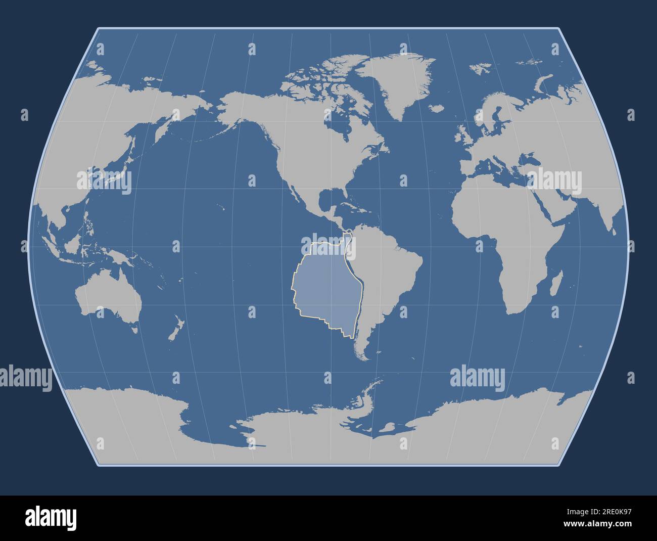 Nazca tectonic plate on the solid contour map in the Times projection ...