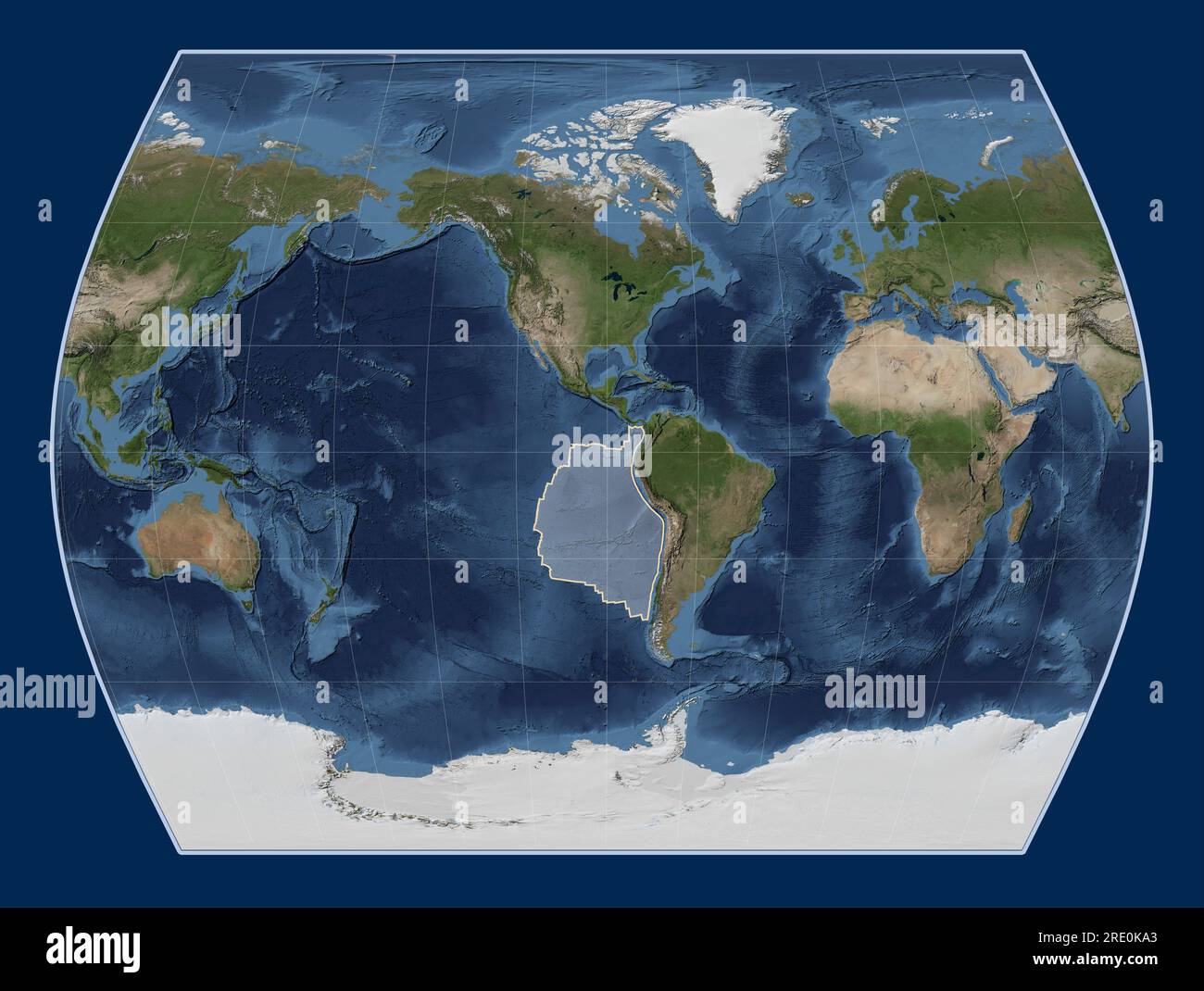 Nazca tectonic plate on the Blue Marble satellite map in the Times ...