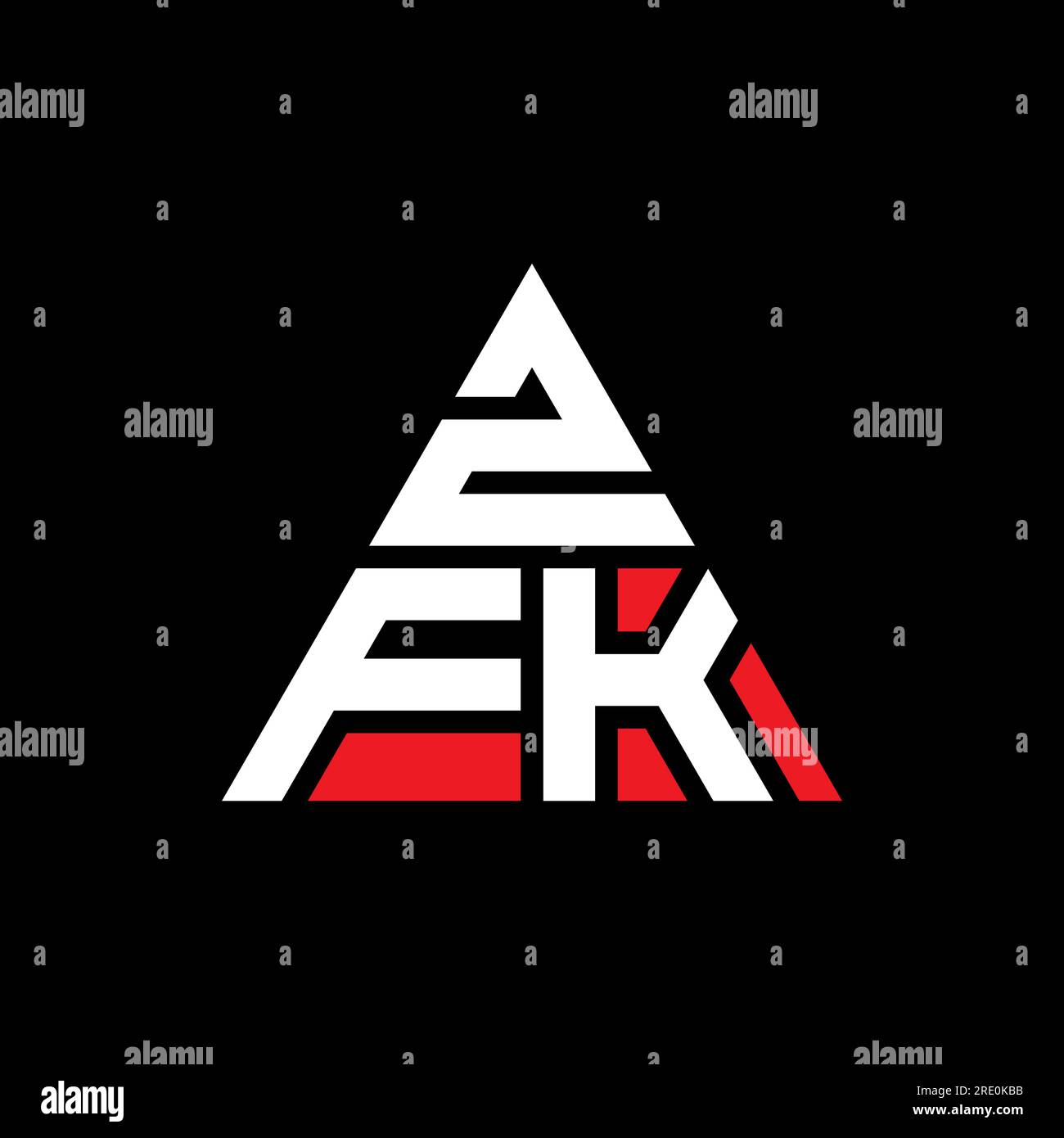 ZFK triangle letter logo design with triangle shape. ZFK triangle logo ...