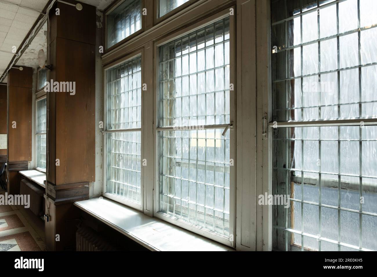 KGB Museum interior in The Corner House. Barred windows in what would ...