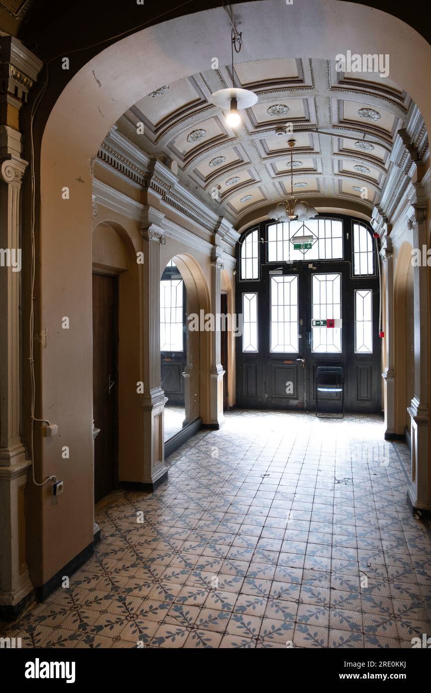 KGB Museum interior in The Corner House. Corridor on the ground floor ...