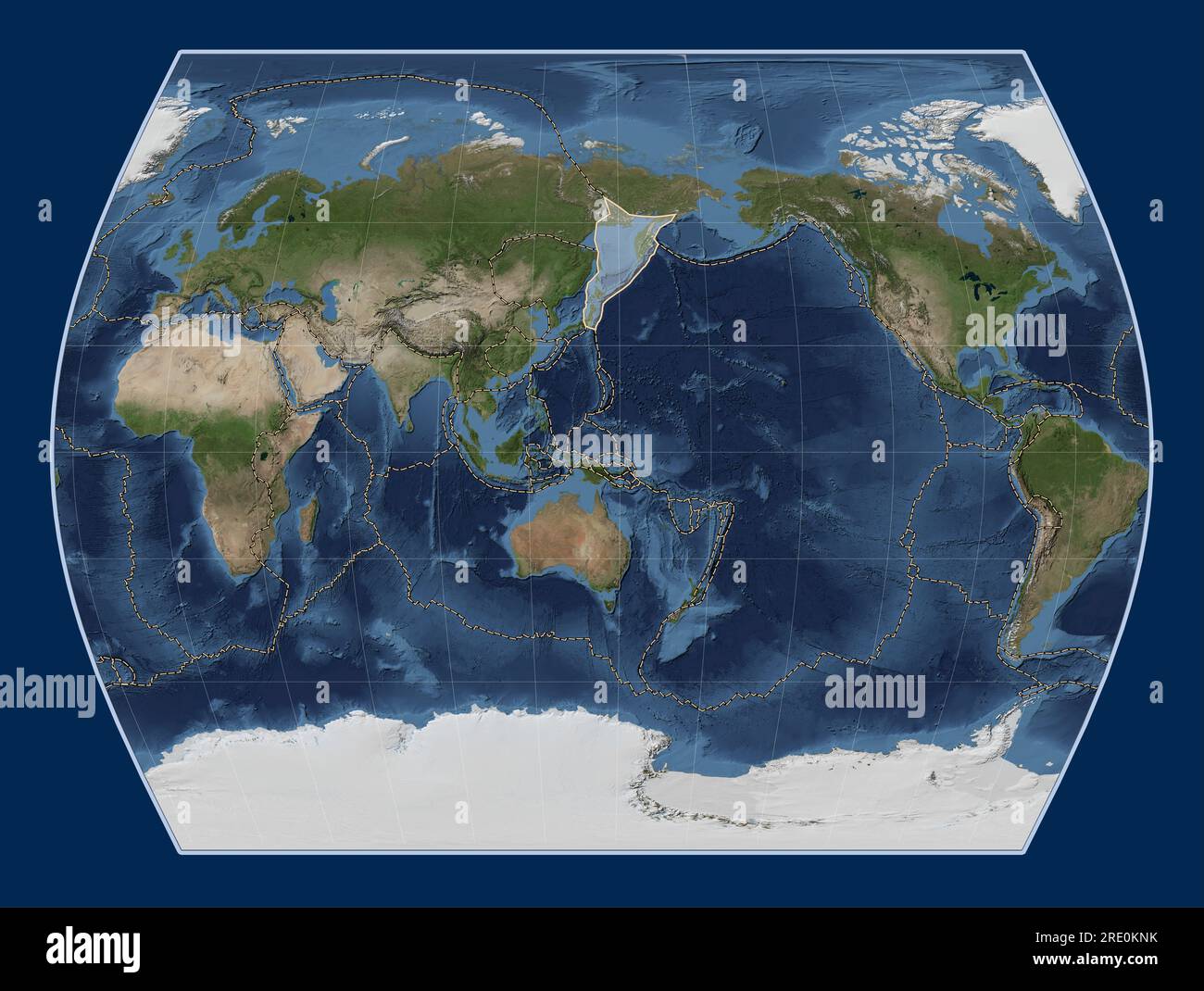 Okhotsk tectonic plate on the Blue Marble satellite map in the Times ...