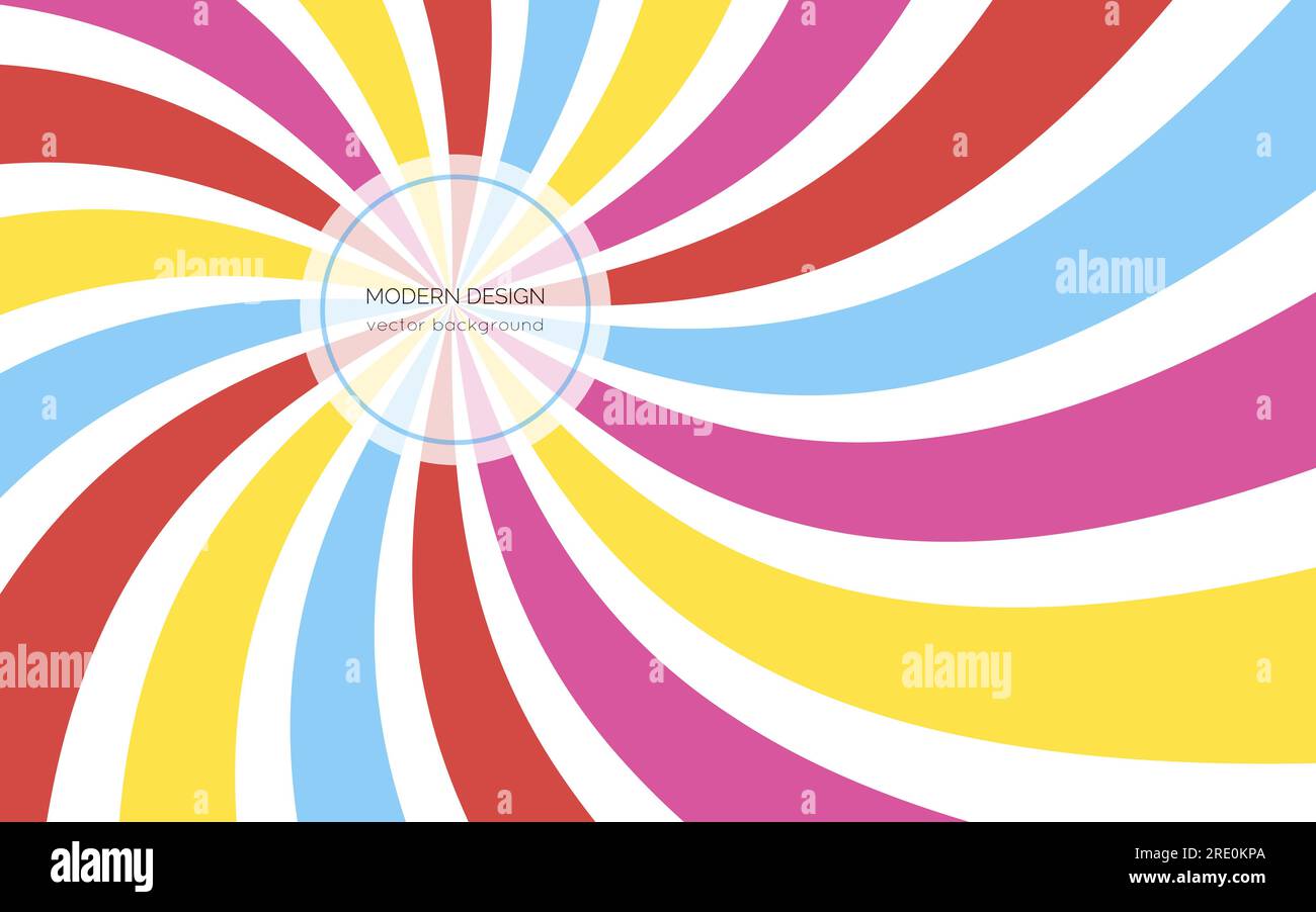 Bright colorful vector abstract background of swirling rainbow stripes ...