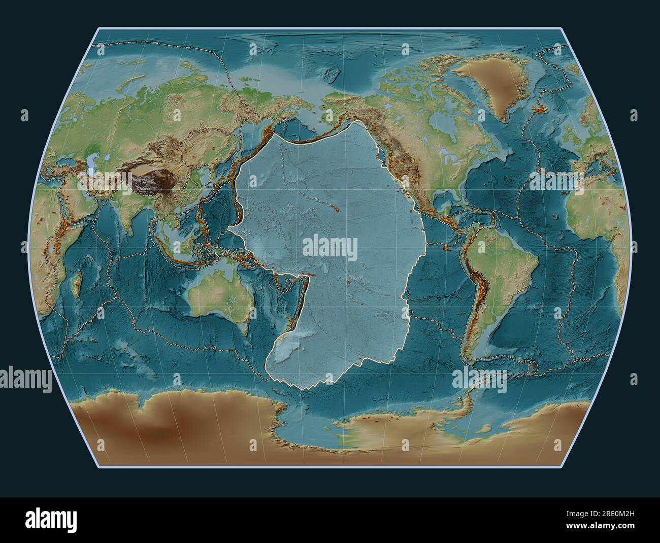 Pacific tectonic plate on the Wiki style elevation map in the Times ...