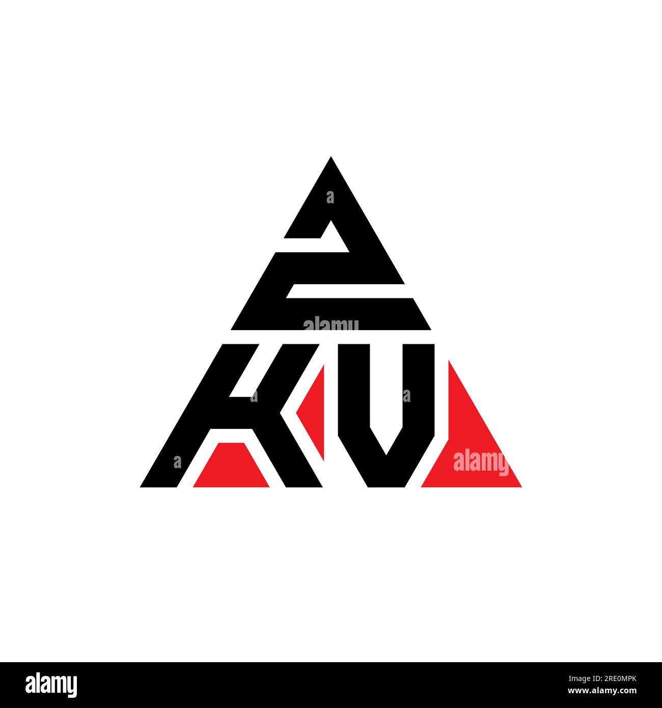 ZKV triangle letter logo design with triangle shape. ZKV triangle logo ...