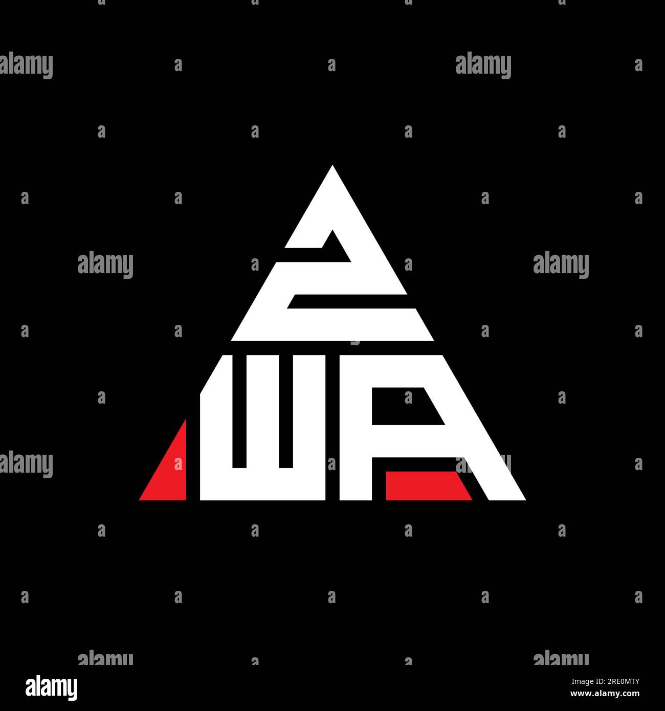 ZWA triangle letter logo design with triangle shape. ZWA triangle logo ...
