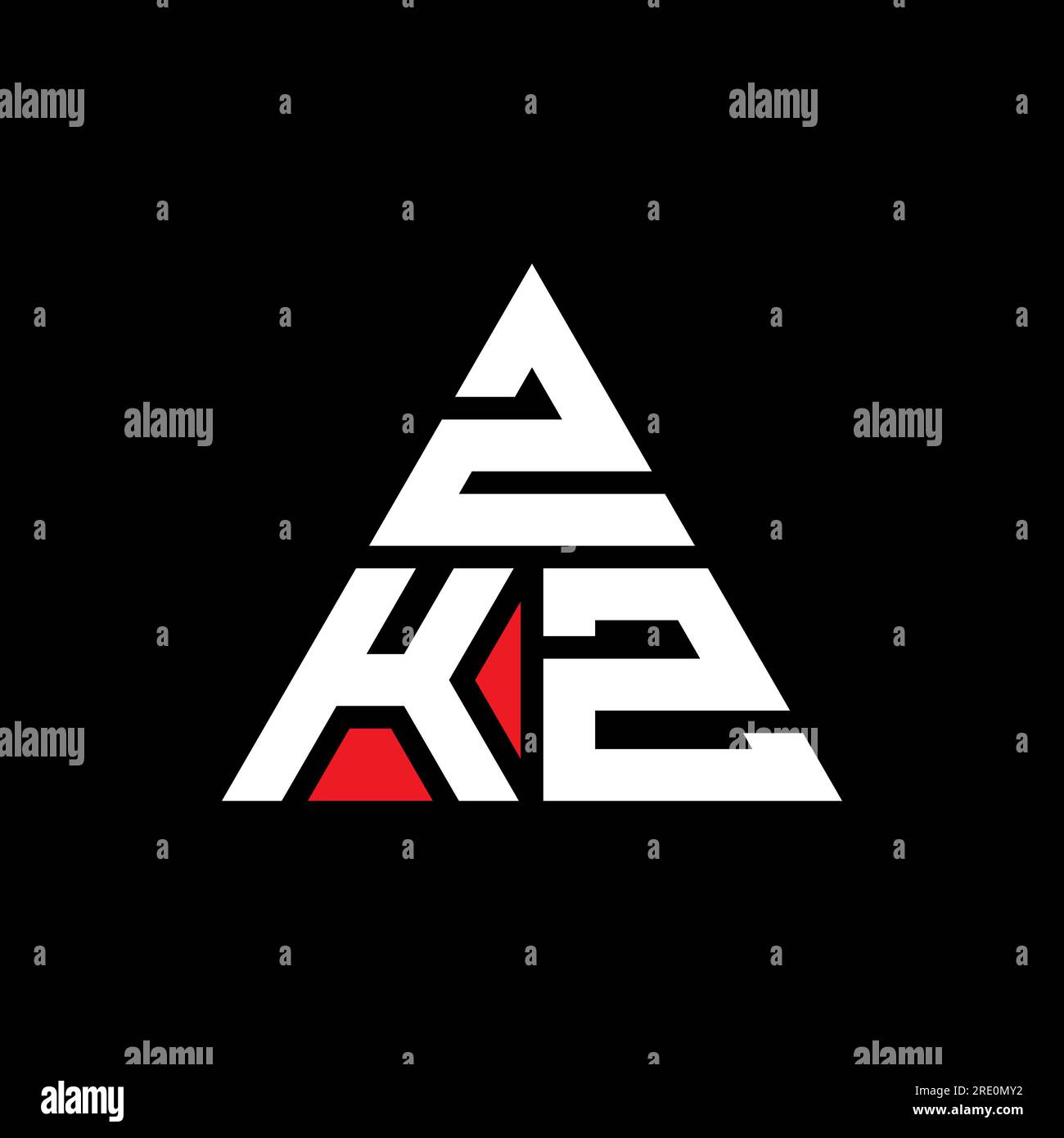 ZKZ triangle letter logo design with triangle shape. ZKZ triangle logo design monogram. ZKZ ...